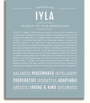 Iyla Personalized Name Meaning Art Prints – Name Stories
