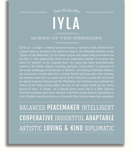 Iyla | Name Art Print – Name Stories