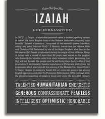 Izaiah | Name Art Print – Name Stories