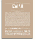 Izaiah Personalized Name Meaning Art Prints – Name Stories