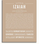 Izaiah Personalized Name Meaning Art Prints – Name Stories