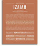 Izaiah Personalized Name Meaning Art Prints – Name Stories