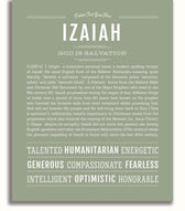 Izaiah Personalized Name Meaning Art Prints – Name Stories