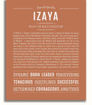 Izaya Personalized Name Meaning Art Prints – Name Stories