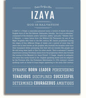 Izaya Personalized Name Meaning Art Prints – Name Stories