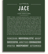 Jace Personalized Name Meaning Art Prints – Name Stories
