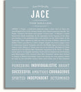Jace Personalized Name Meaning Art Prints – Name Stories