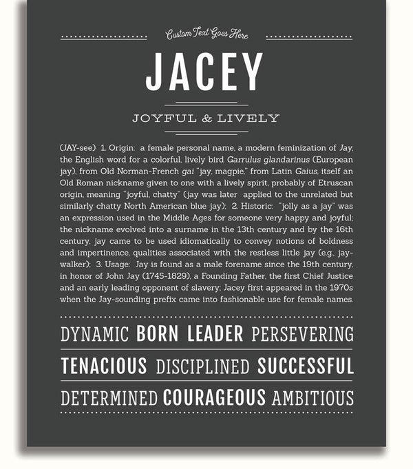 Jacey | Name Art Print - Personalized Custom Gifts – Name Stories