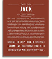 Jack Personalized Name Meaning Art Prints – Name Stories