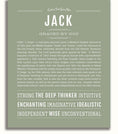 Jack Personalized Name Meaning Art Prints – Name Stories
