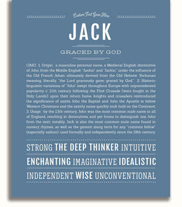 Jack Personalized Name Meaning Art Prints – Name Stories
