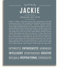 Jackie Personalized Name Meaning Art Prints – Name Stories