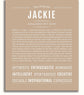 Jackie Personalized Name Meaning Art Prints – Name Stories
