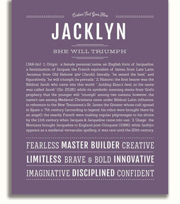 Jacklyn | Name Art Print – Name Stories