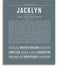 Jacklyn Personalized Name Meaning Art Prints – Name Stories