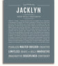 Jacklyn Personalized Name Meaning Art Prints – Name Stories