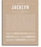 Jacklyn Personalized Name Meaning Art Prints – Name Stories