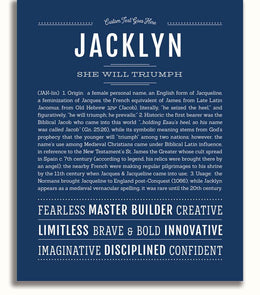 Jacklyn | Name Art Print – Name Stories