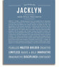 Jacklyn Personalized Name Meaning Art Prints – Name Stories