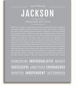Jackson | Name Art Print – Name Stories