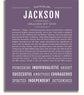 Jackson Personalized Name Meaning Art Prints – Name Stories