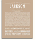 Jackson | Name Art Print – Name Stories