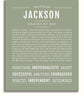 Jackson Personalized Name Meaning Art Prints – Name Stories
