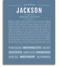 Jackson Personalized Name Meaning Art Prints – Name Stories