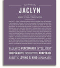 Jaclyn | Name Art Print – Name Stories