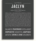 Jaclyn Personalized Name Meaning Art Prints – Name Stories