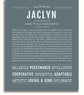Jaclyn Personalized Name Meaning Art Prints – Name Stories