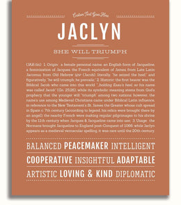 Jaclyn | Name Art Print – Name Stories