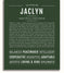 Jaclyn Personalized Name Meaning Art Prints – Name Stories