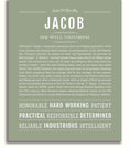 Jacob Personalized Name Meaning Art Prints – Name Stories