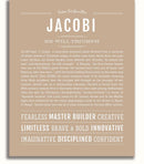 Jacobi Personalized Name Meaning Art Prints – Name Stories