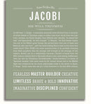 Jacobi Personalized Name Meaning Art Prints – Name Stories
