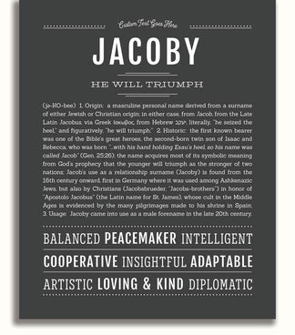 Jacoby | Name Art Print – Name Stories