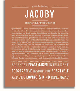 Jacoby | Name Art Print – Name Stories