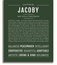 Jacoby Personalized Name Meaning Art Prints – Name Stories