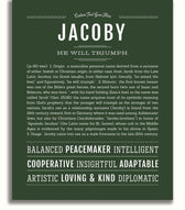 Jacoby Personalized Name Meaning Art Prints – Name Stories