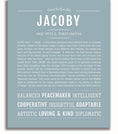 Jacoby Personalized Name Meaning Art Prints – Name Stories
