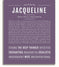 Jacqueline Personalized Name Meaning Art Prints – Name Stories