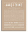 Jacqueline Personalized Name Meaning Art Prints – Name Stories