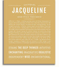 Jacqueline Personalized Name Meaning Art Prints – Name Stories