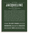 Jacqueline Personalized Name Meaning Art Prints – Name Stories