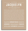 Jacquelyn | Name Art Print – Name Stories