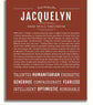 Jacquelyn Personalized Name Meaning Art Prints – Name Stories
