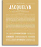 Jacquelyn Personalized Name Meaning Art Prints – Name Stories