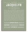 Jacquelyn Personalized Name Meaning Art Prints – Name Stories