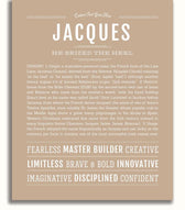 Jacques Personalized Name Meaning Art Prints – Name Stories